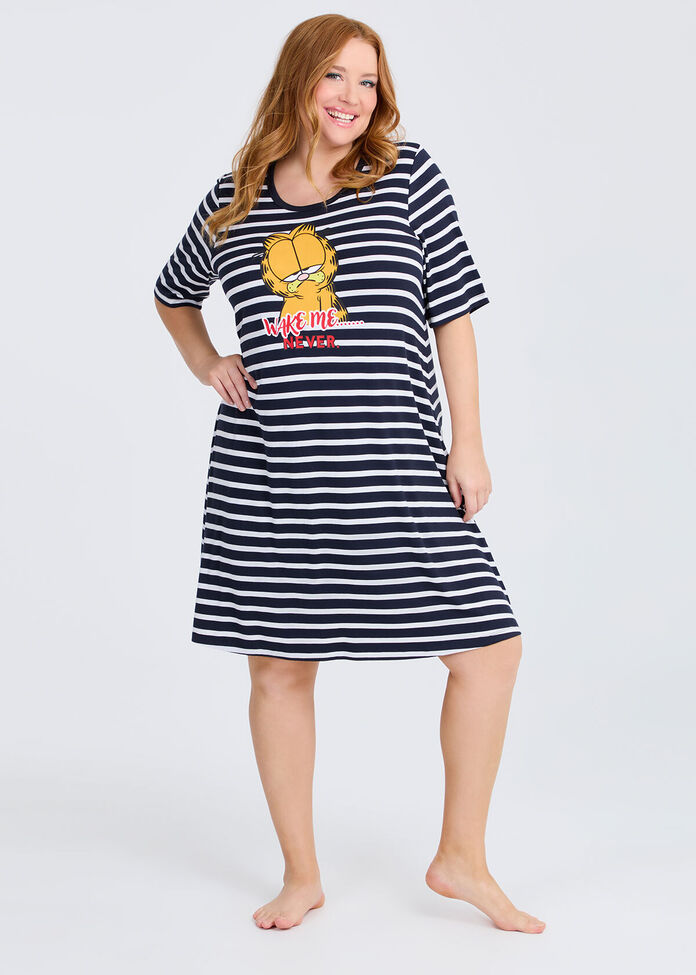 Shop Plus Size Garfield Stripe Nightie, Multi | Taking Shape NZ
