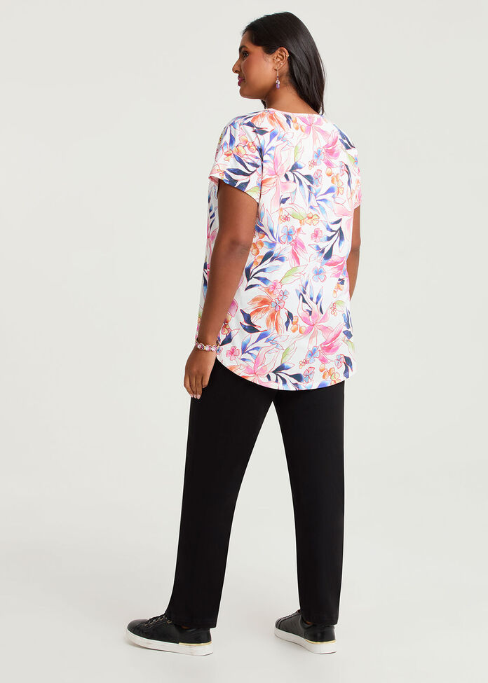 Shop Plus Size Cotton Watercolour Floral T-shirt, Floral | Taking Shape NZ