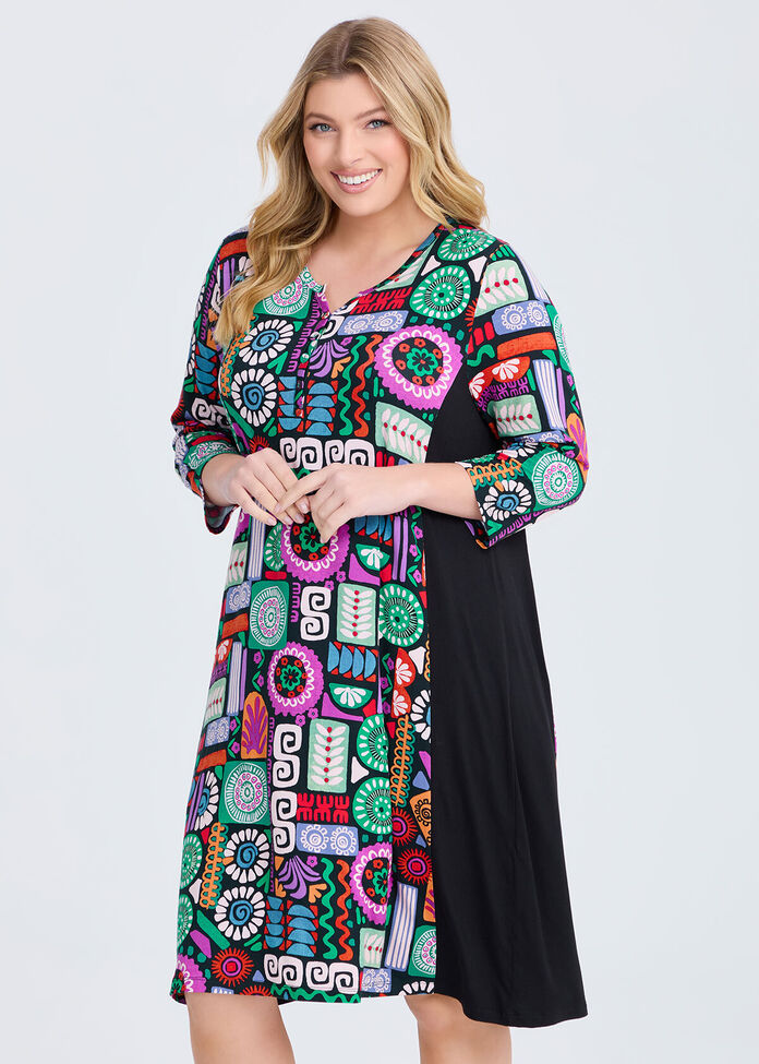 Shop Plus Size Bamboo Fun Print Placket Nightie, Multi | Taking Shape AU