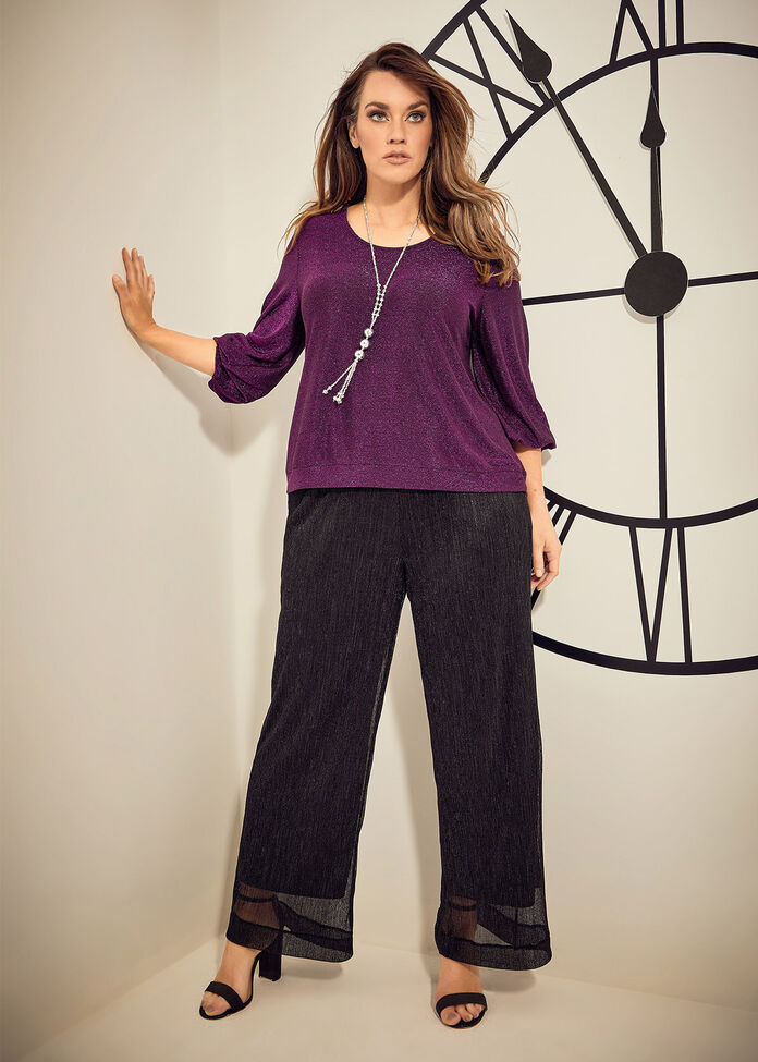 Shop Plus Size Shimmer Cocktail Pant, Black | Taking Shape AU