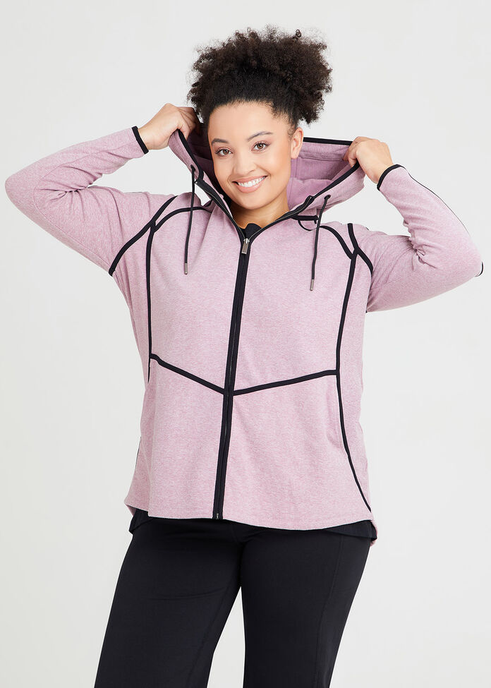 Shop Plus Size Contrast Bind Zip Active Jacket, Red | Taking Shape AU