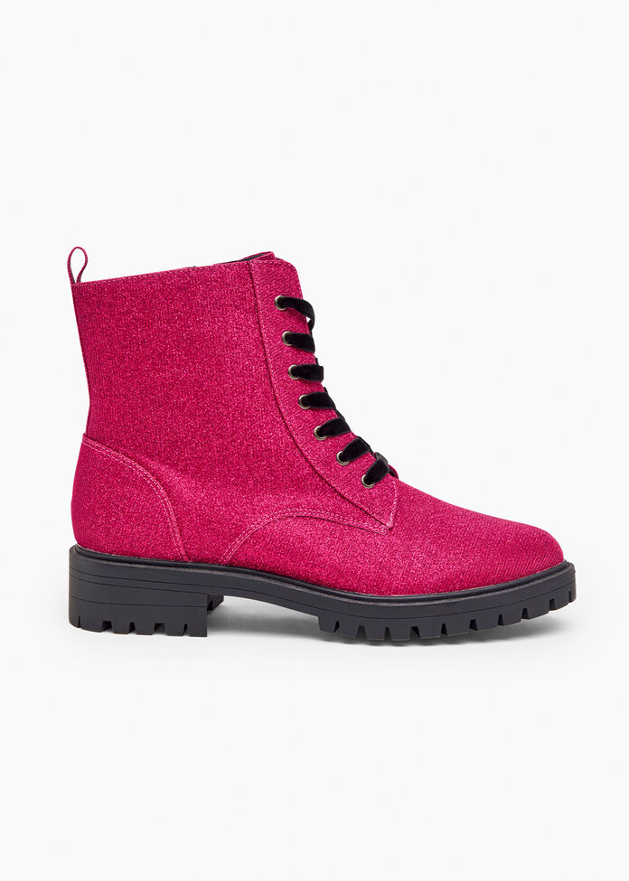 Shop Red Sparkle Lace Up Boot | Comfortable Shoes | Taking Shape AU