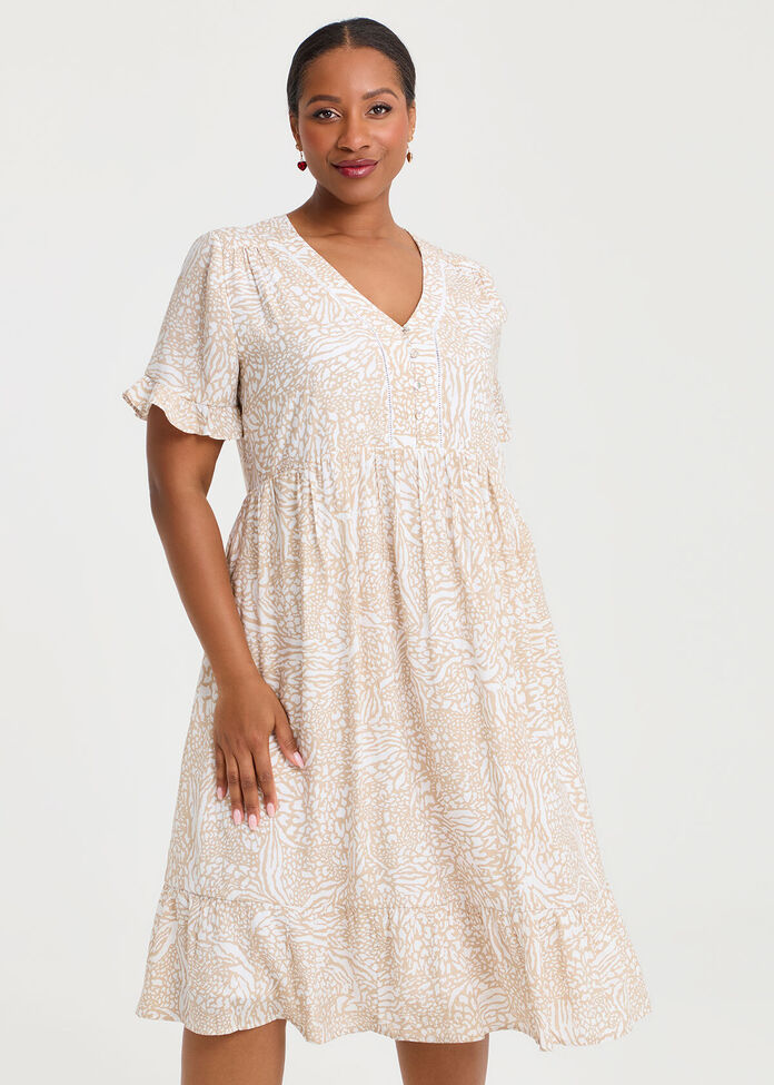 Shop Plus Size Natural Getaway Floaty Dress, Floral | Taking Shape NZ