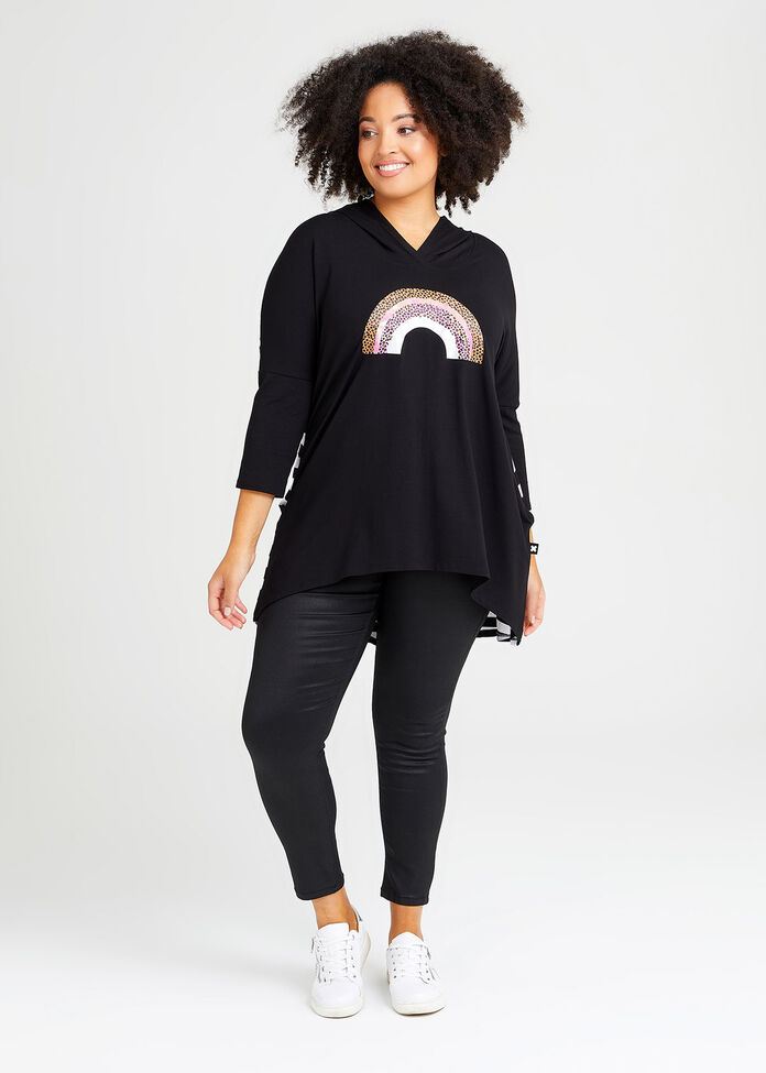 Shop Plus Size Natural Rainbow Stripe Top, Stripes | Taking Shape AU