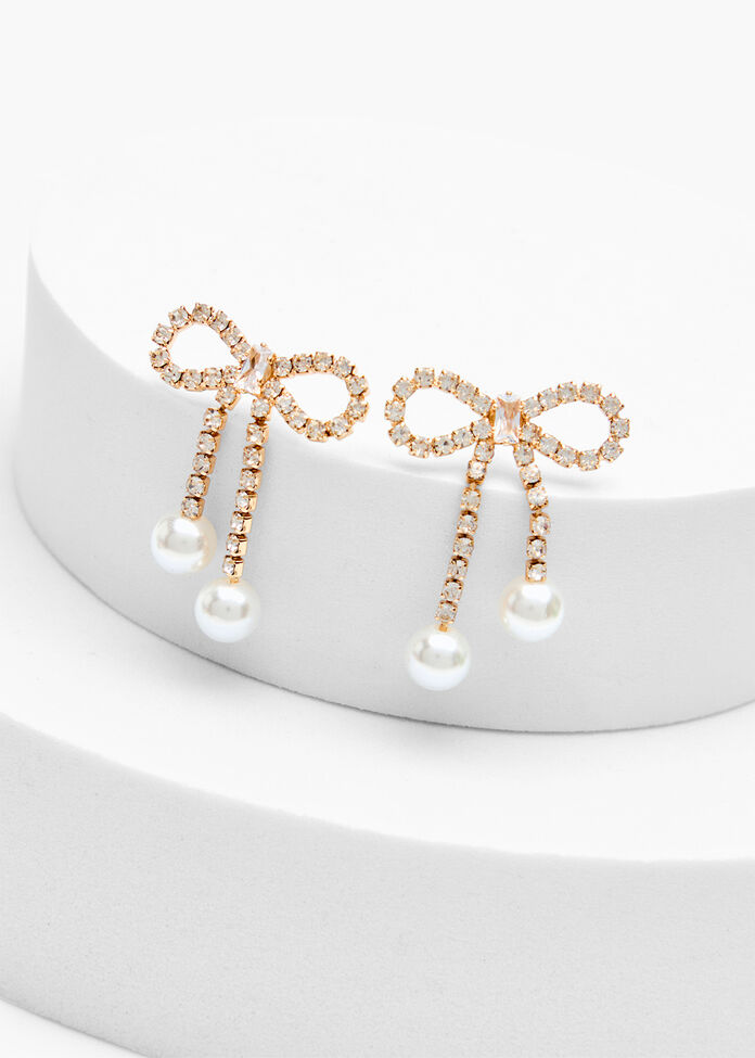 Shop Bow & Pearl Earrings in Multi | Accessories | Taking Shape AU
