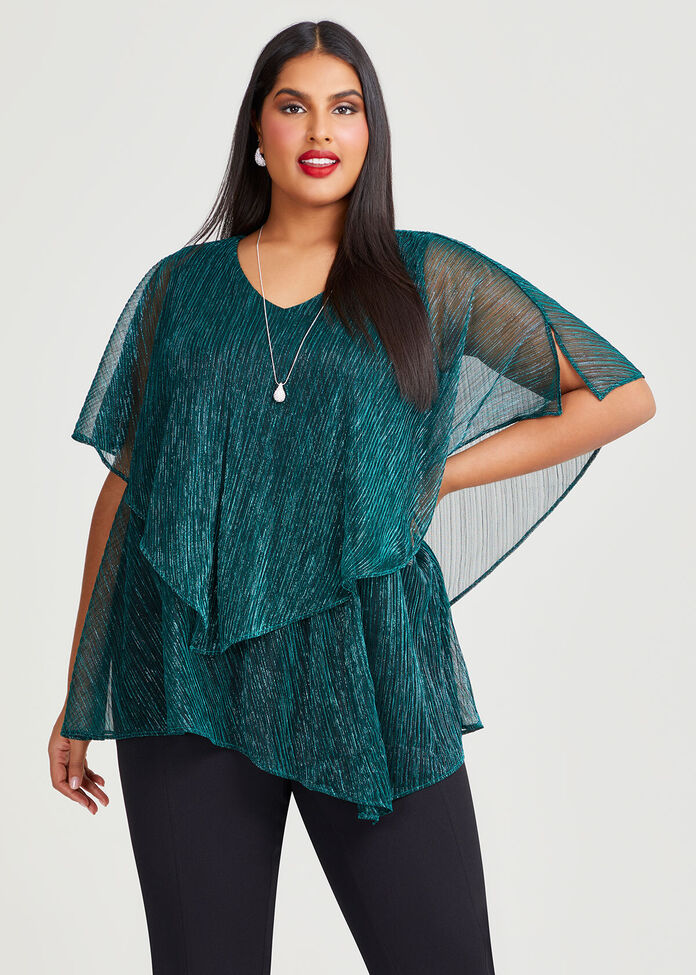 Shop Plus Size Moon Dust Shimmer Top in Green | Taking Shape AU