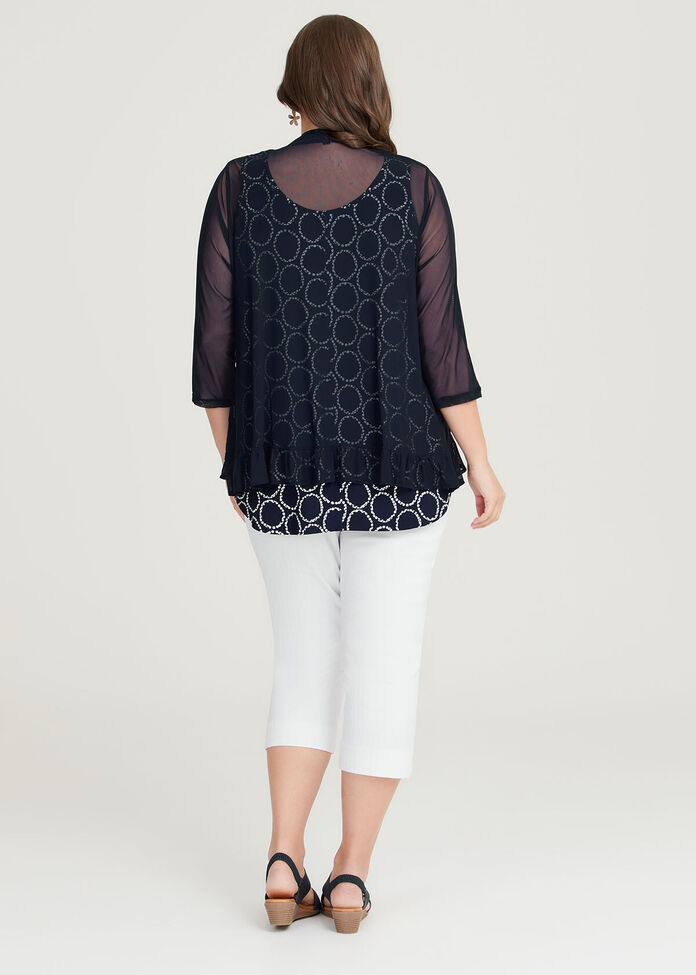 Shop Plus Size Mesh Overlay Cardigan, Blue | Taking Shape AU