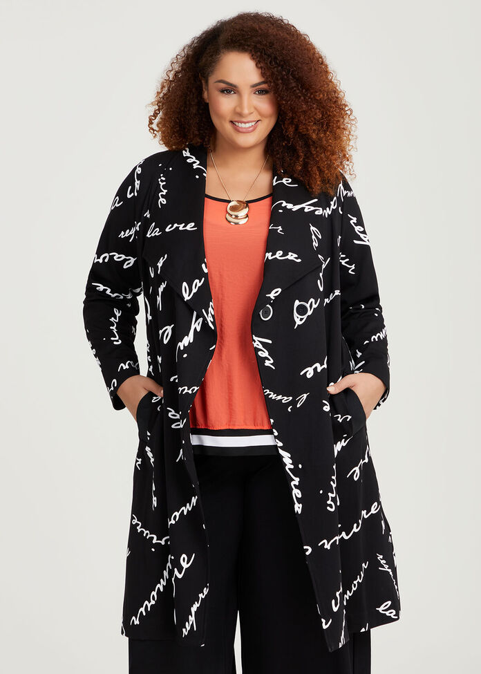 Shop Plus Size Ponte Scribe Jacket, Multi | Taking Shape UK
