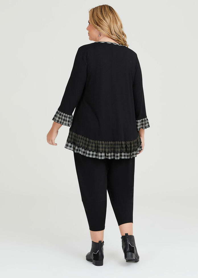 Shop Plus Size Natural Gingham Boheme Top in Black | Taking Shape AU