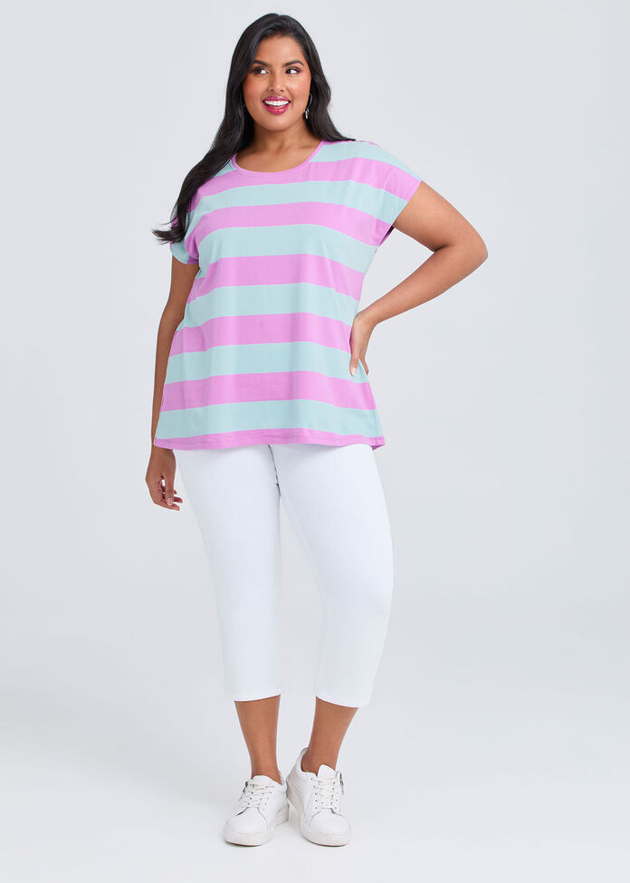 Shop Plus Size Cotton Block Stripe T-shirt, Stripes | Taking Shape AU