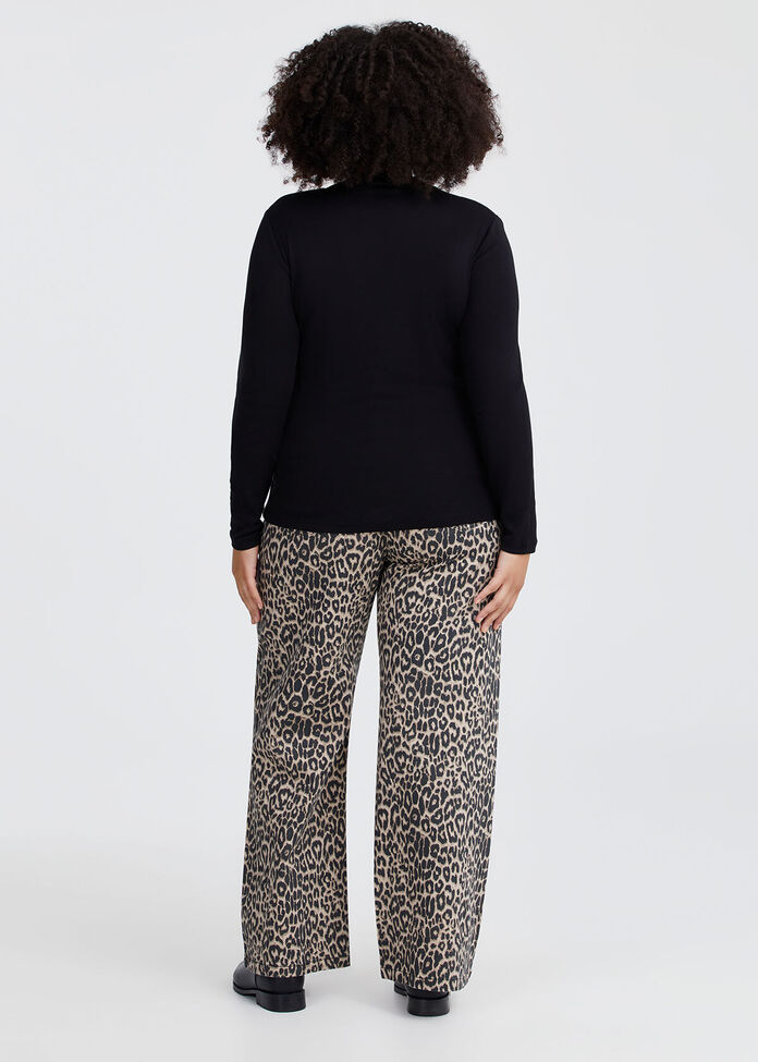 Shop Plus Size Pima Cotton Blend Mock Neck Top, Black | Taking Shape NZ