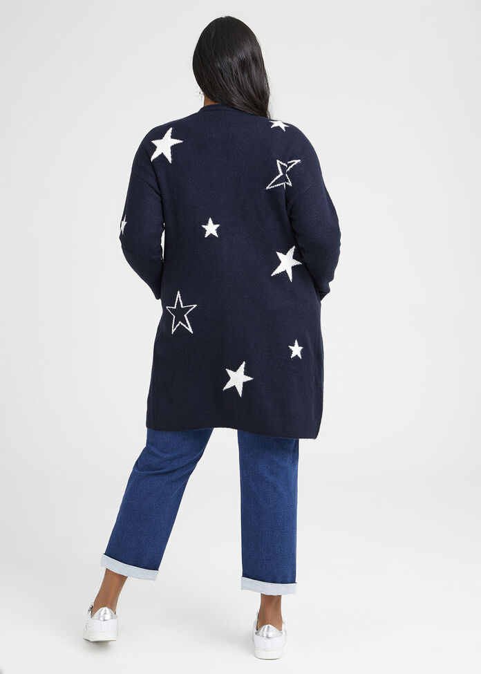 Shop Plus Size Stars Knit Cardigan, Navy | Taking Shape AU