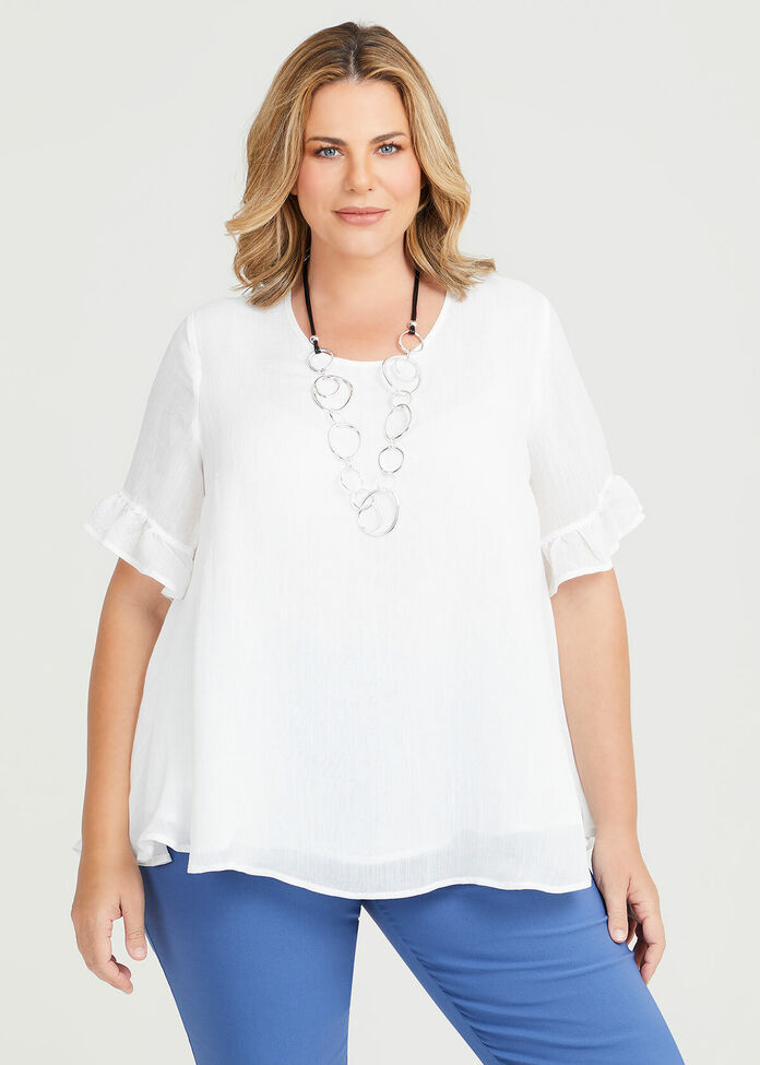 Shop Plus Size Nadia Layered Natural Top in White | Taking Shape AU