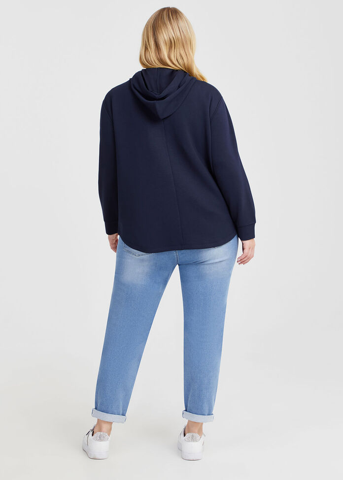 Shop Plus Size Modal Half Zip Hoodie, Navy | Taking Shape NZ