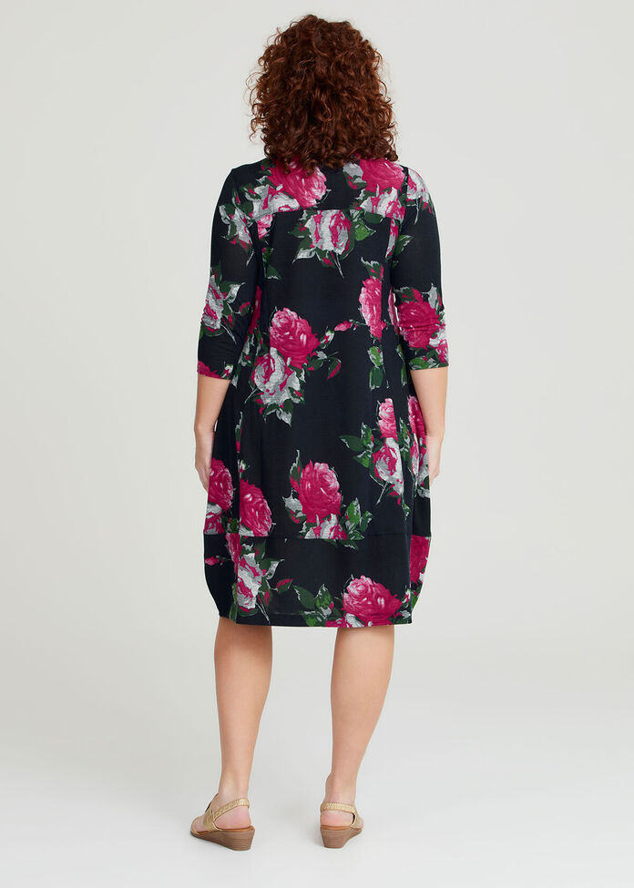 Shop Plus Size Printed 3/4 Sleeve Dress in Multi | Sizes 12-30 | Taking ...