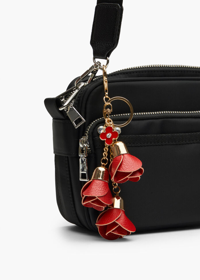 Shop 3 Flower Bag Charm in Red | Accessories | Taking Shape NZ