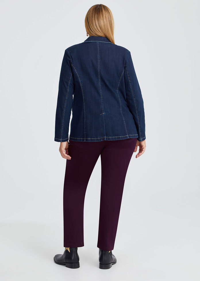 Shop Plus Size Organic Cotton Denim Blazer, Navy | Taking Shape NZ