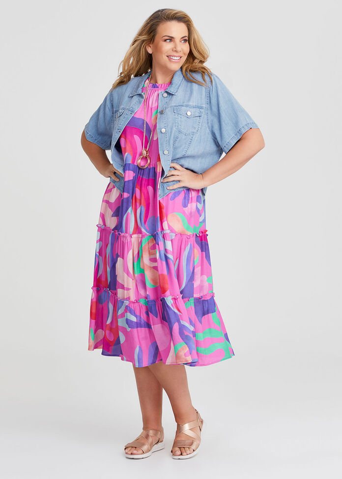 Shop Plus Size Natural Painted Abstract Dress, Multi | Taking Shape AU
