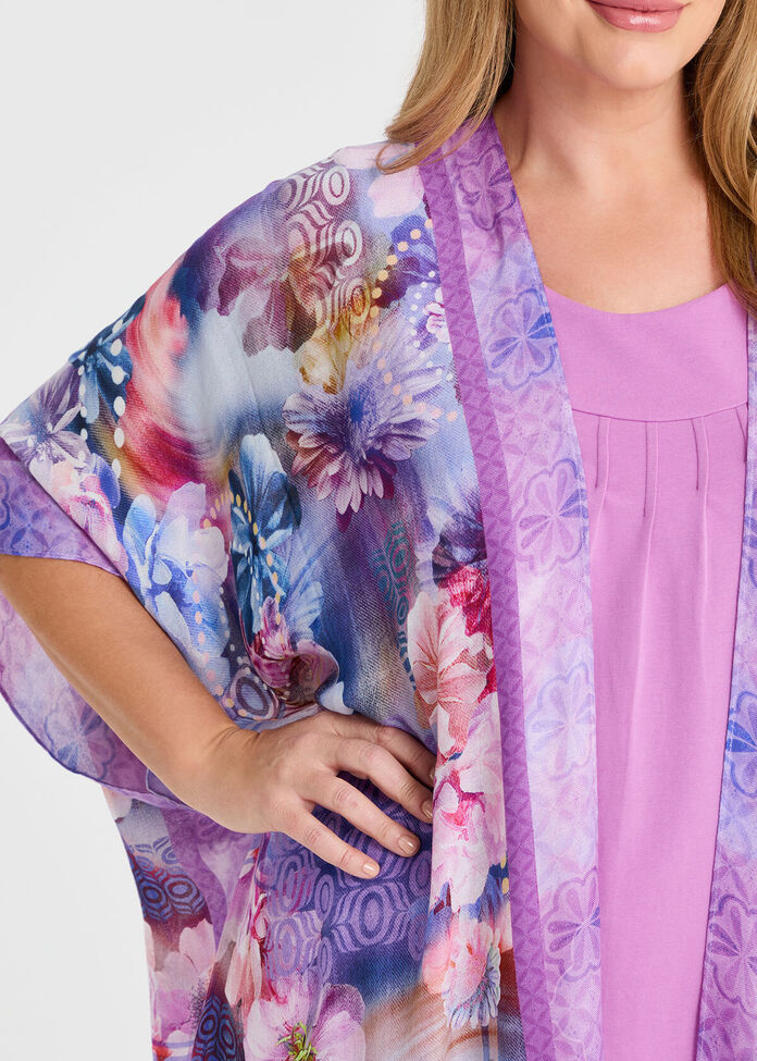 Shop Floral Watercolour Cape Kimono in Multi | Accessories | Taking Shape AU