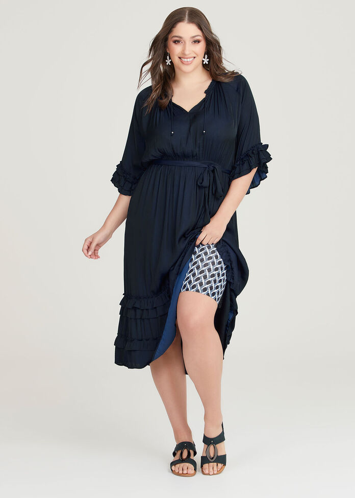 Shop Plus Size Luxe Willow Tiered Dress, Blue | Taking Shape AU