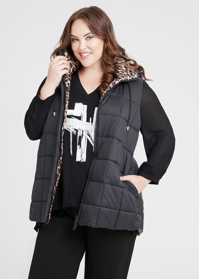 Shop Plus Size Reversible Chloe Puffa Vest, Black | Taking Shape AU