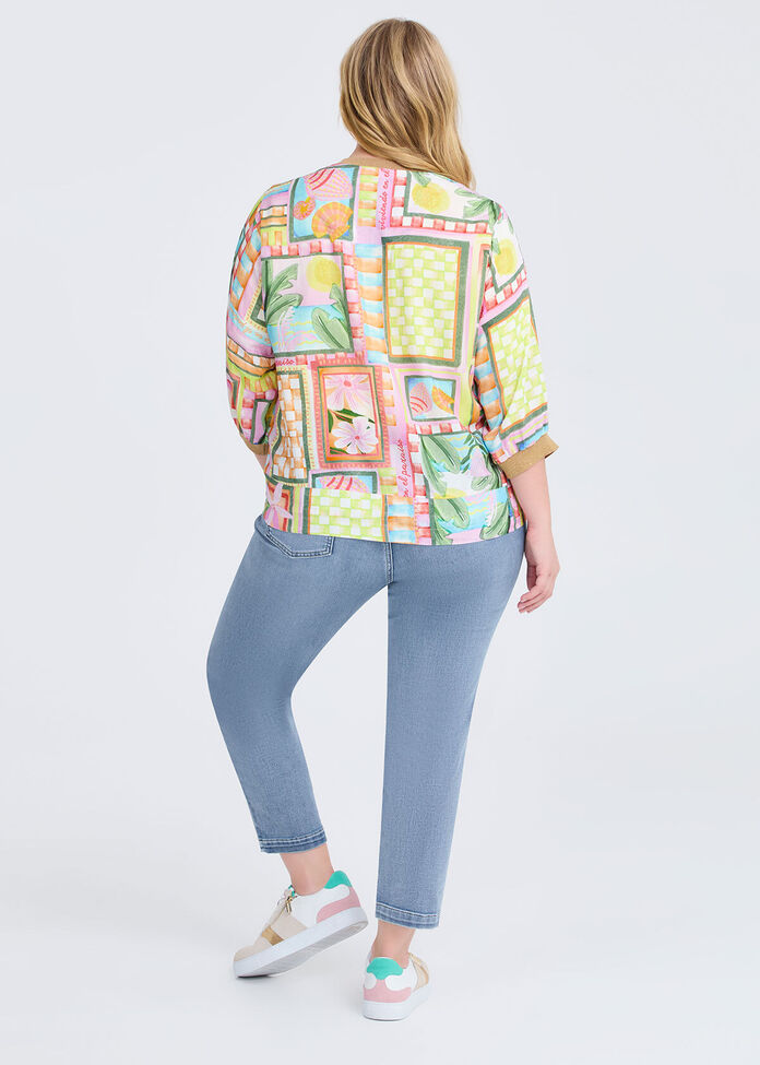 Shop Plus Size Natural Spring Scene Bomber, Multi | Taking Shape AU