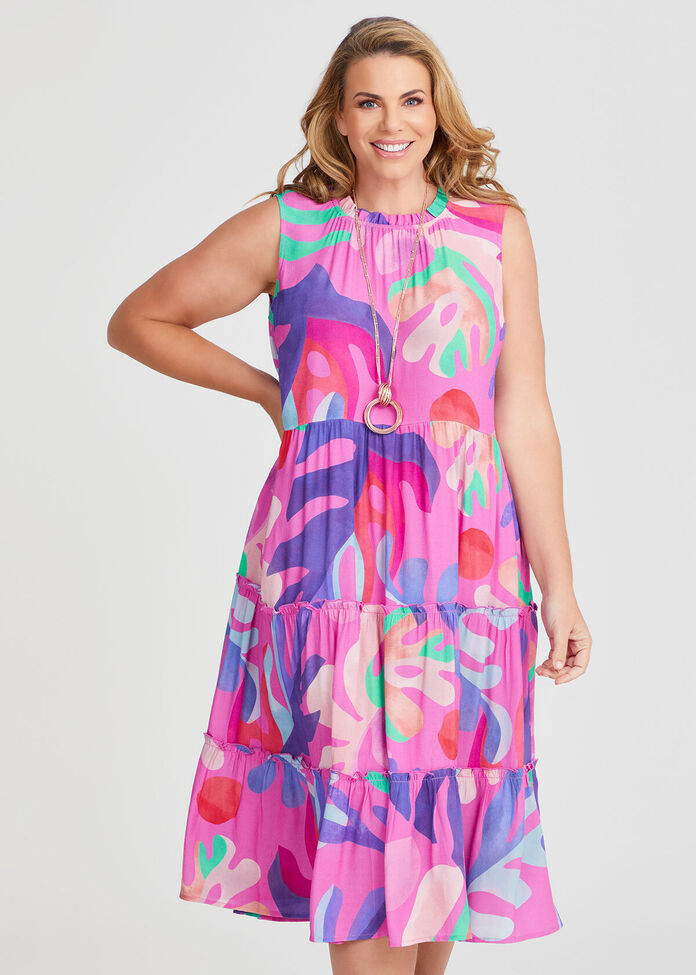 Shop Plus Size Natural Painted Abstract Dress, Multi | Taking Shape AU