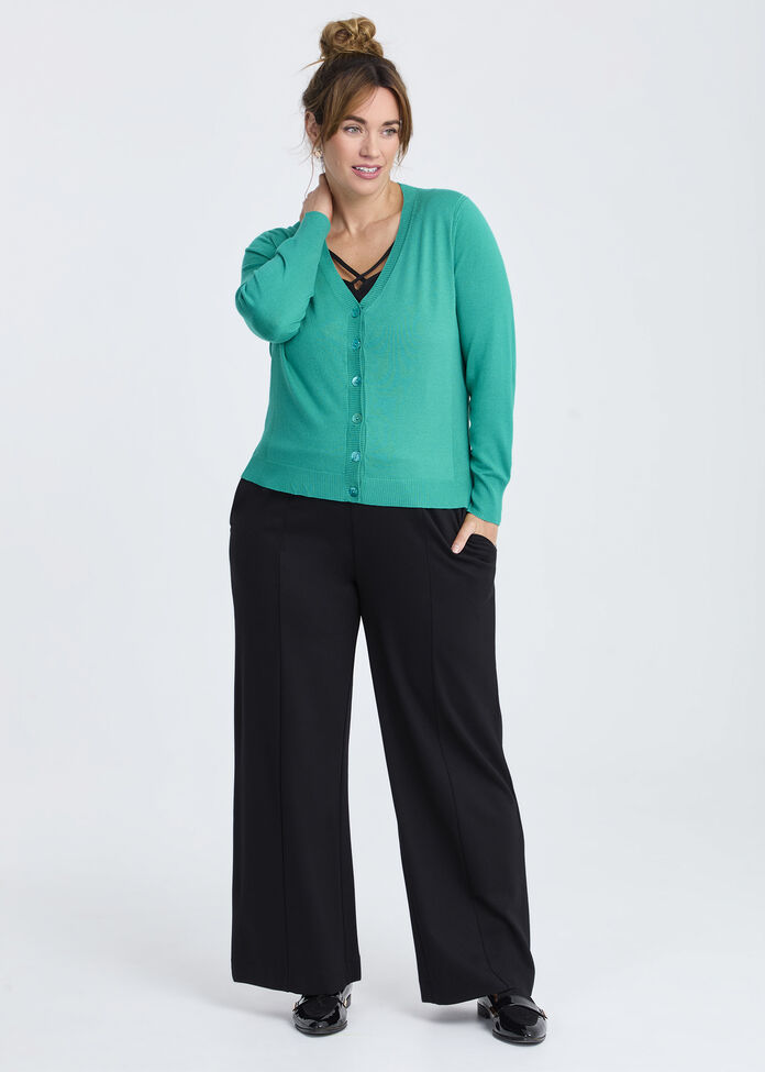 Shop Plus Size Mia Rib V-neck Natural Cardigan, Green | Taking Shape AU