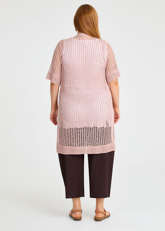 Shop Plus Size Sparkle Open Knit Cardigan, Red | Taking Shape NZ