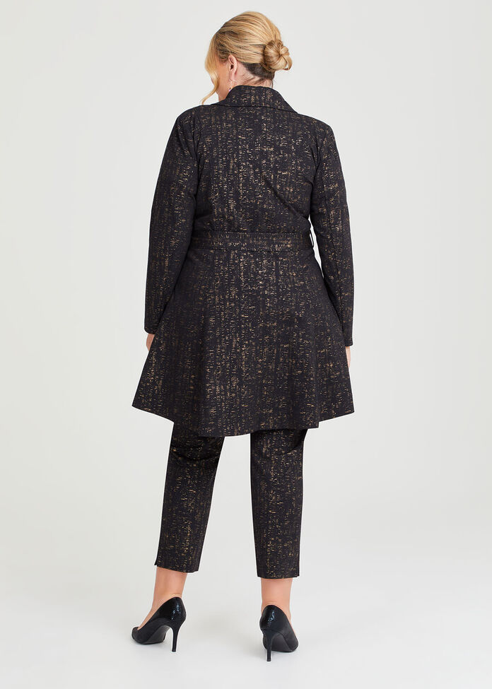 Shop Plus Size Gold Dust Ponte Trench Coat, Black | Taking Shape AU