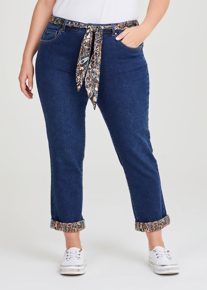 Shop Plus Size Easy Fit Printed Cuff Jean, Blue | Taking Shape AU
