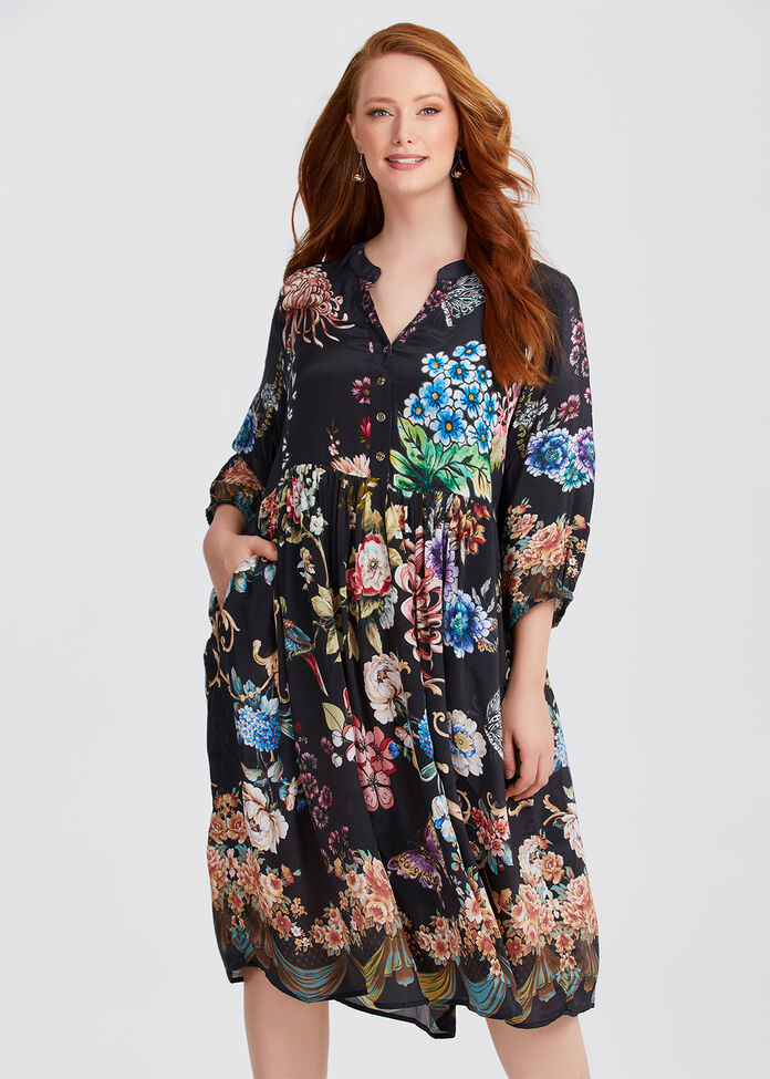 Shop Plus Size Natural Botanical Floral Dress, Multi | Taking Shape AU