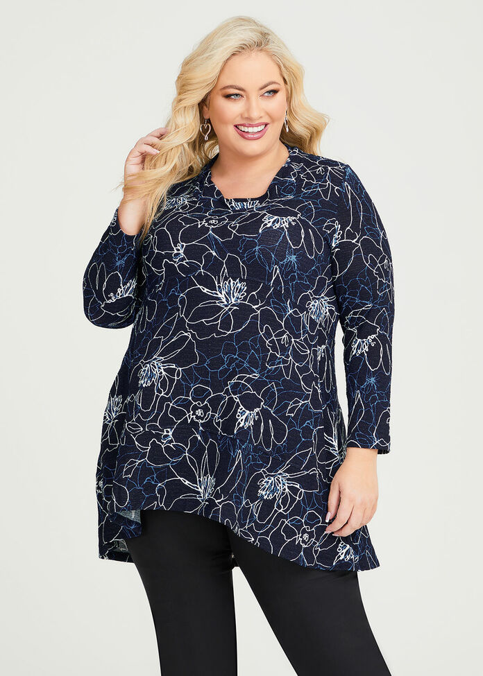 Shop Plus Size Scribble Print Snugtunic, Blue | Taking Shape AU