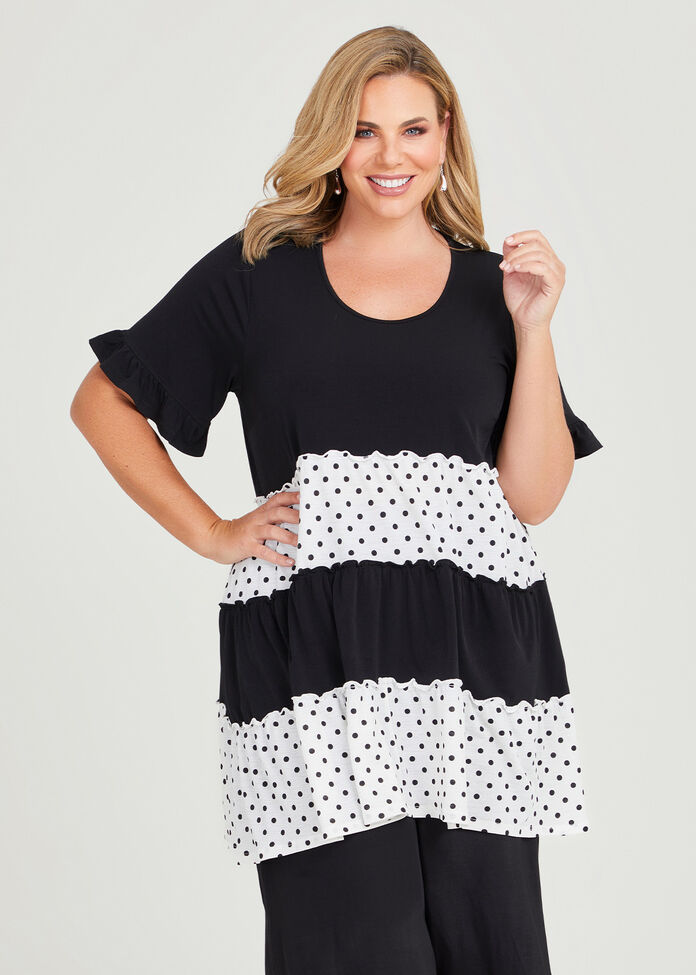 Shop Plus Size Spot Layered Tunic, White | Taking Shape AU