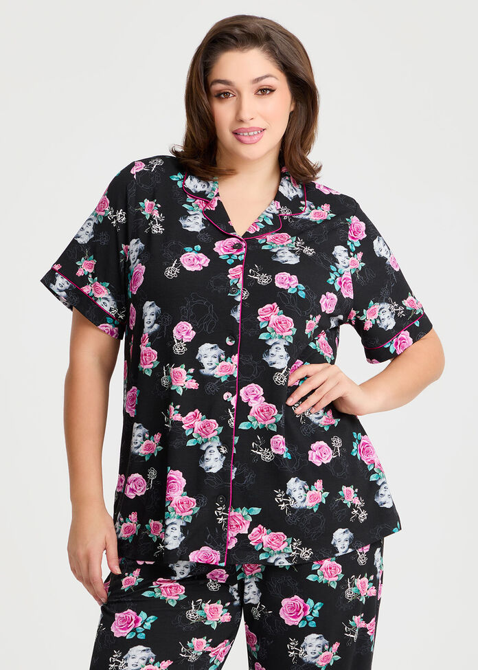 Shop Plus Size Marilyn Rose Pyjama Shirt, Multi | Taking Shape AU