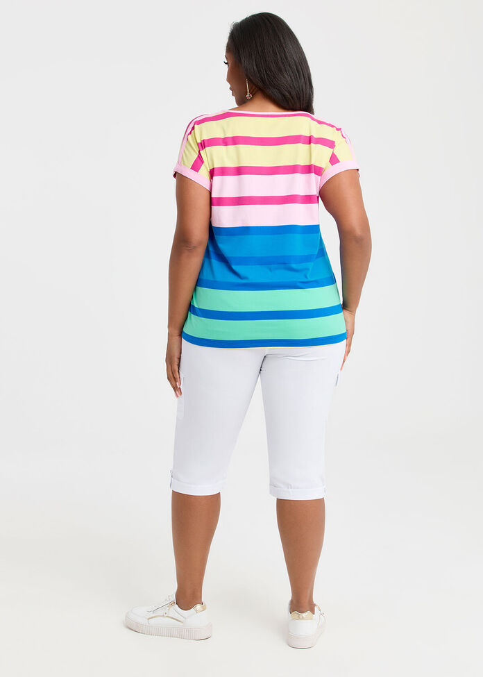 Shop Plus Size Cotton Colour Pop Stripe T-shirt, Stripes | Taking Shape NZ
