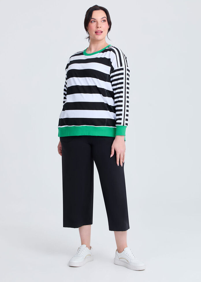 Shop Plus Size Cotton Stripe Mix Sweatshirt, Stripes | Taking Shape NZ