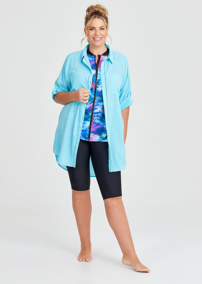 Shop Plus Size After Glow Spliced Rash Vest, Multi | Taking Shape AU