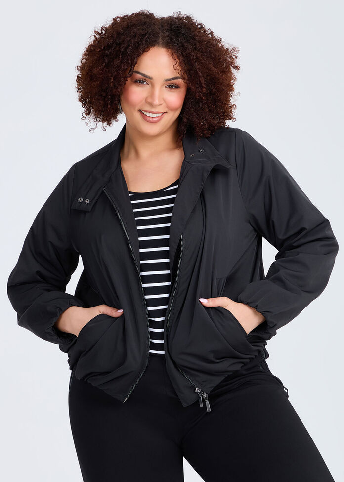 Shop Plus Size Shower Resist Piia Jacket, Black | Taking Shape NZ