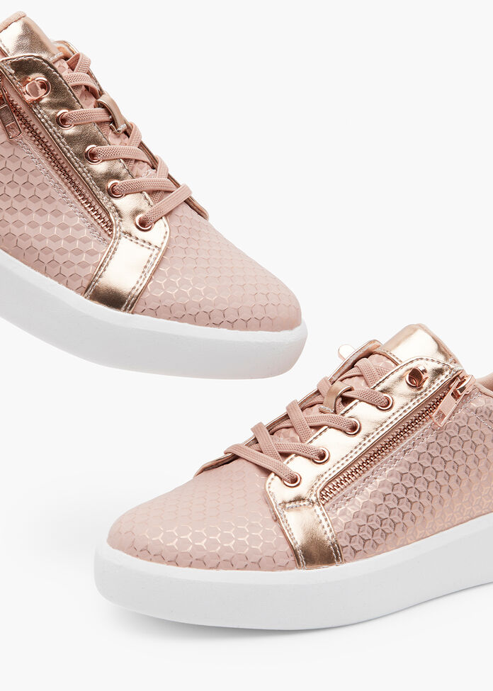 Shop Red Textured Side Zip Sneaker | Comfortable Shoes | Taking Shape AU