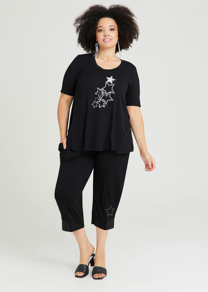 Shop Plus Size Natural Cosmic Top in Black | Sizes 12-30 | Taking Shape UK