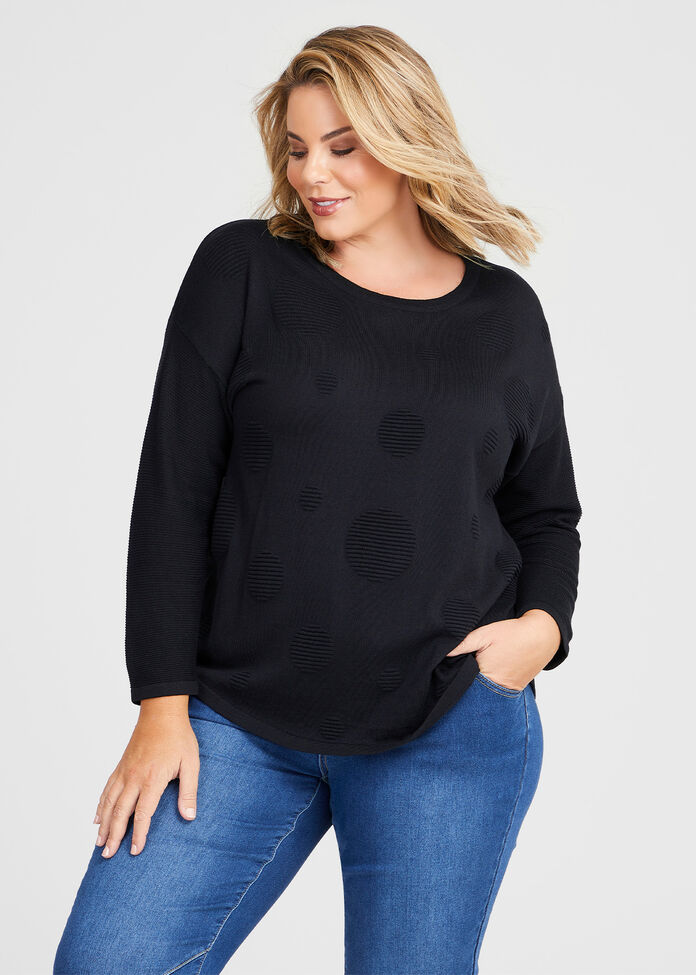 Shop Plus Size Spot Textured Jumper, Black | Taking Shape AU