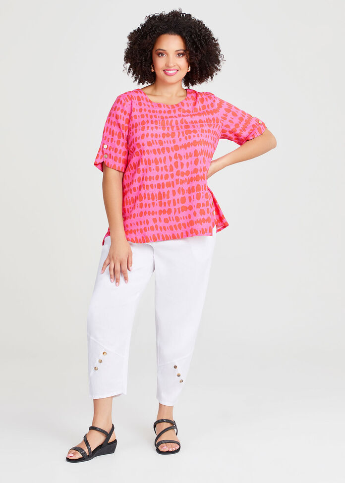 Shop Plus Size Alicia Natural Abstract Spot Top, Pink | Taking Shape AU