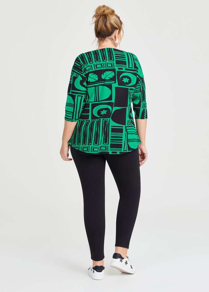 Shop Plus Size Cotton Abstract Print Top, Green | Taking Shape AU