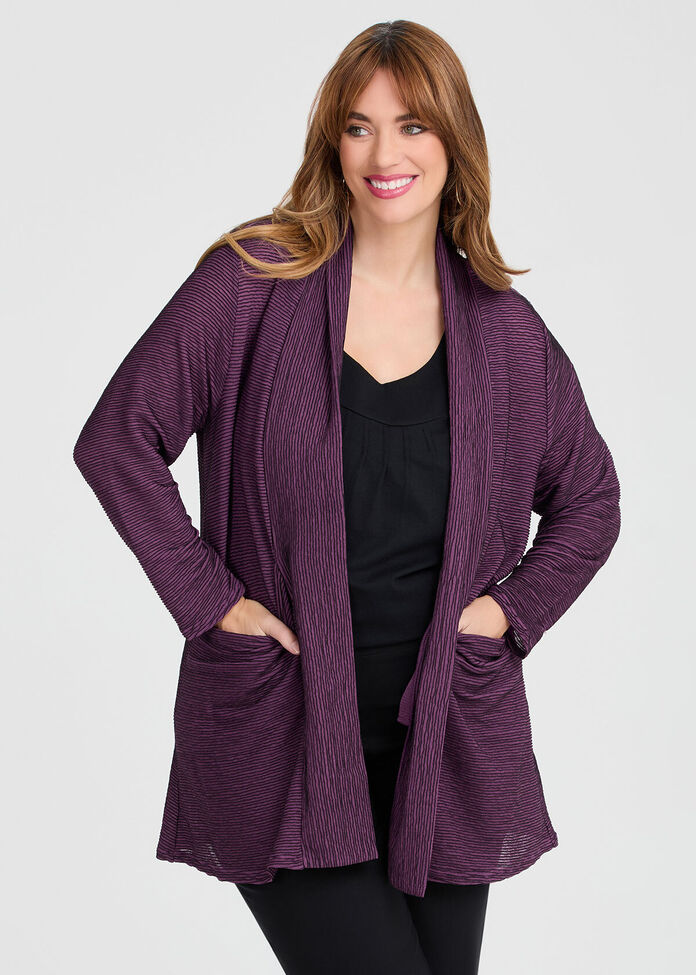 Shop Plus Size Ottoman Rib Knit Cardigan, Purple | Taking Shape AU