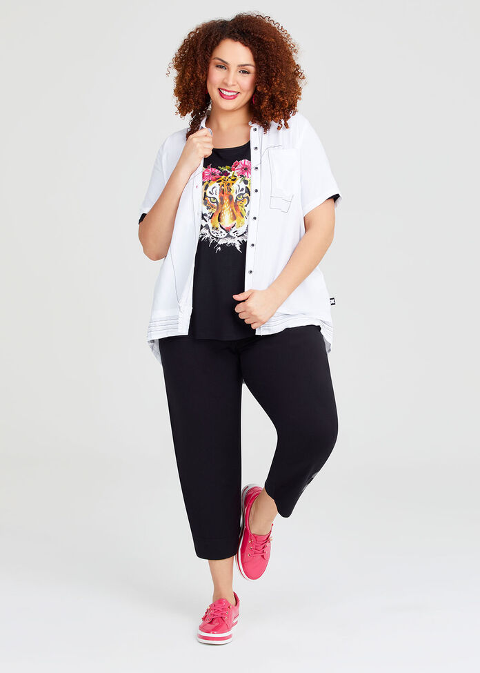 Shop Plus Size Natural Eye Of The Tiger Top, Black | Taking Shape AU
