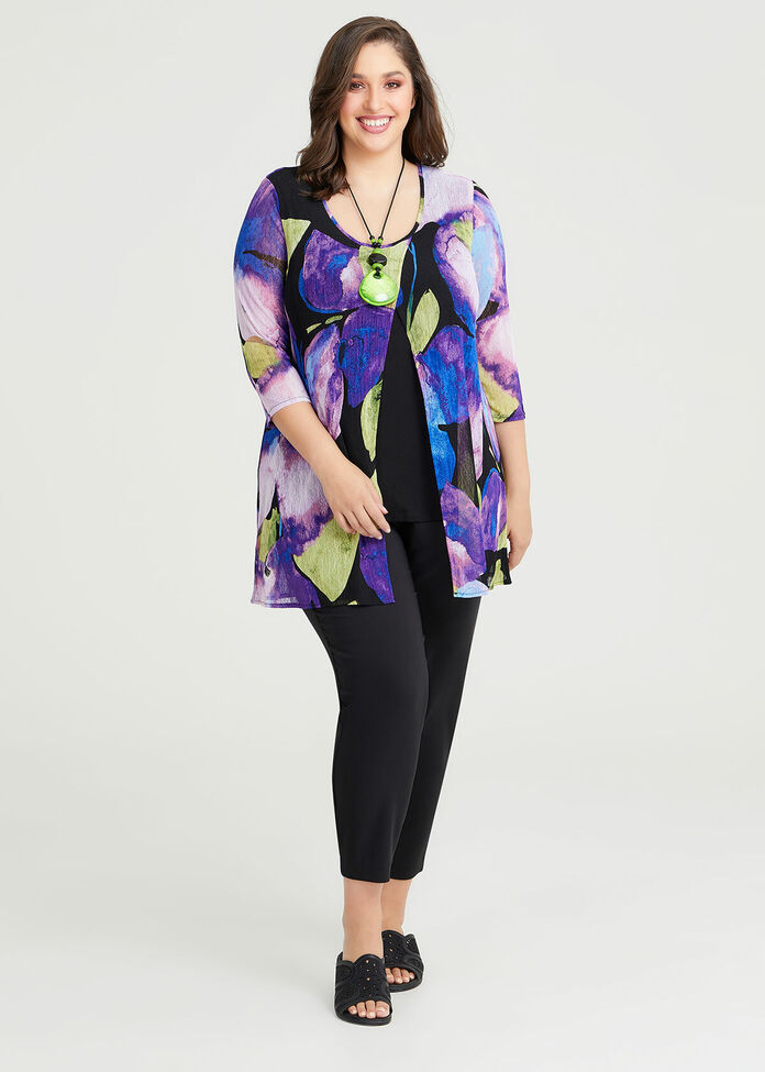 Shop Plus Size Floral Mesh Overlay Tunic, Multi | Taking Shape AU