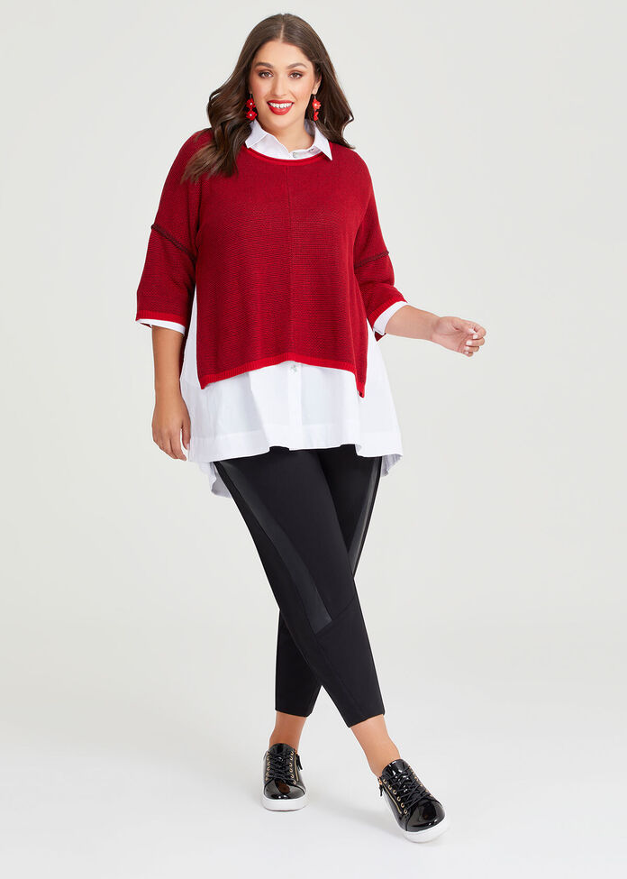 Shop Plus Size Twist Yarn Cotton Jumper, Red | Taking Shape NZ