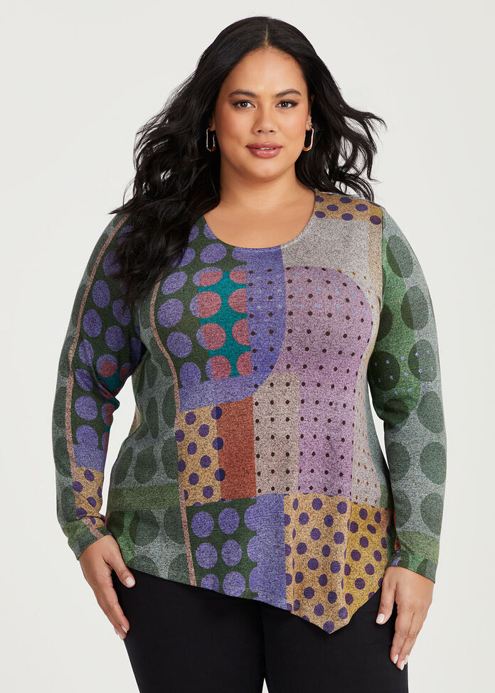 Shop Plus Size Bamboo Cosy Multi Spot Top, Spots | Taking Shape NZ
