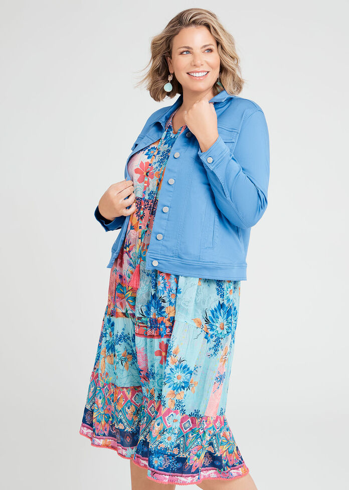 Shop Plus Size Coloured Classic Denim Jacket, Black | Taking Shape AU